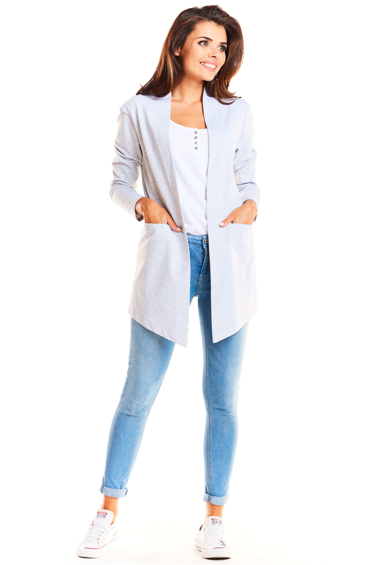 Sacou casual-sport gri cu colturi
