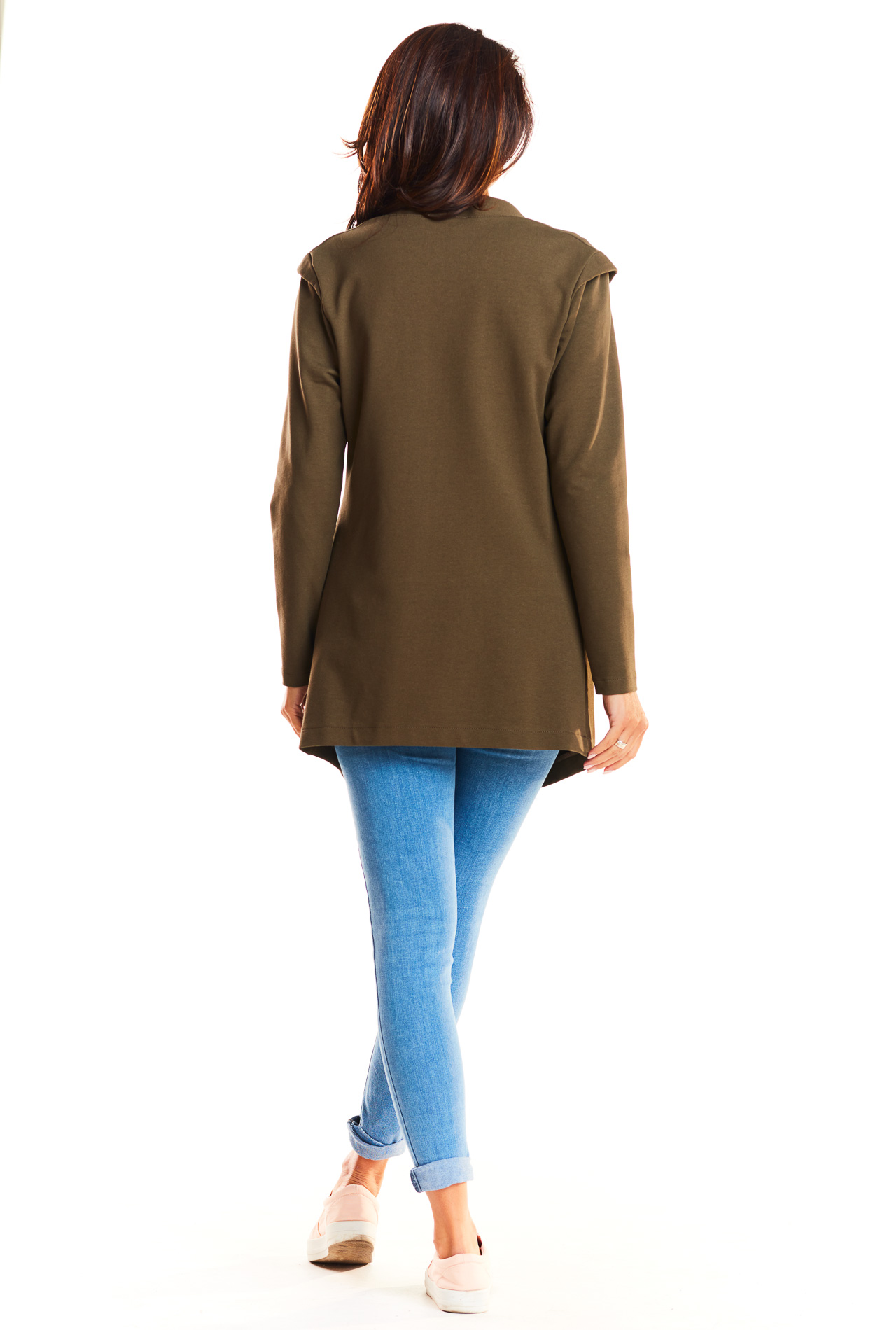 Sacou casual-sport kaki cu colturi